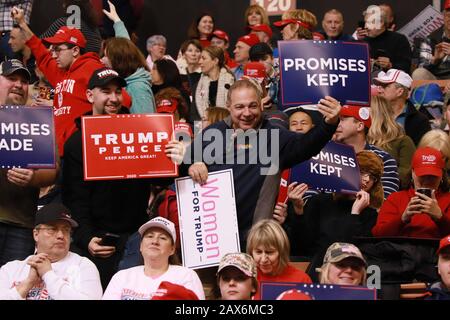 Manchester, New Hampshire, USA. 10th Feb, 2020. Trump Rally in ...