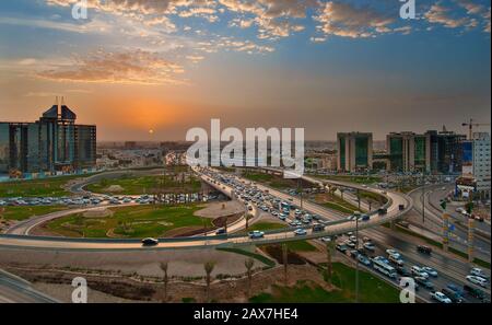 Cairo Roundabout at the center of Riyadh city , Saudi Arabia Stock ...