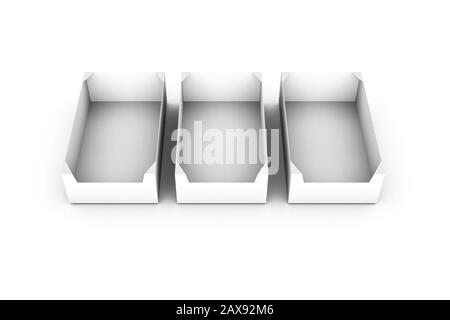blank packaging boxes - open mockup, isolated on white background Stock ...