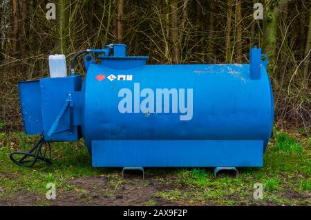 Warning signs on metal tank truck back Stock Photo - Alamy