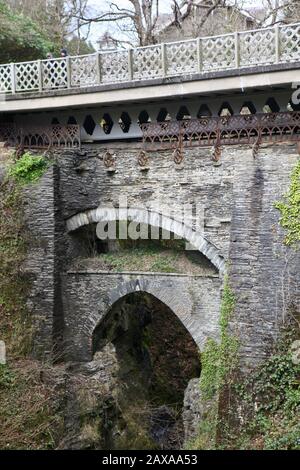 The Three Bridges, Devil's Bridge, Rheidol Valley, Ceredigion, Wales Stock Photo - Alamy
