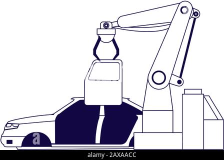 robotic arm fixing a car body icon Stock Vector Image & Art - Alamy