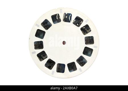 35mm stereoscopic reel negative filmstrip frame isolated on a white ...