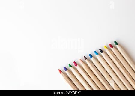 Ordinary pencils on white background Stock Photo - Alamy