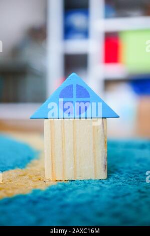 Rectangular and triangular shapes on each other forming a house Stock ...