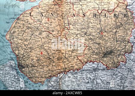 Detail from an 1868 Map of the County Palatine of Lancaster, so ...