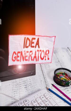 Handwriting text writing Idea Generator. Conceptual photo process of ...