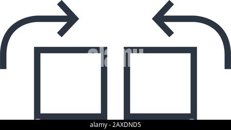 Rotate element square and arrow. 90 degree angle rotation tool clockwise. Stock Vector ...