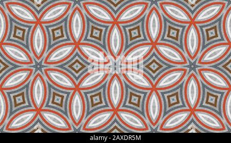Seamless floral pattern with of red flowers and white daisy on white ...