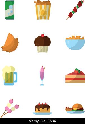 Hamburger nachos soda and muffin Stock Vector Image & Art - Alamy