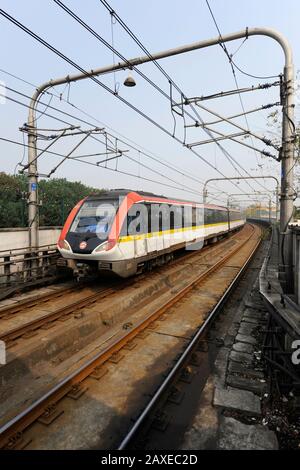 Shanghai metro line 3 at Shilong road station, Shanghai, China Stock ...
