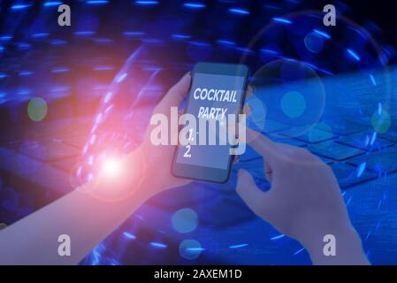 Writing note showing Cocktail Party. Business concept for formal party ...