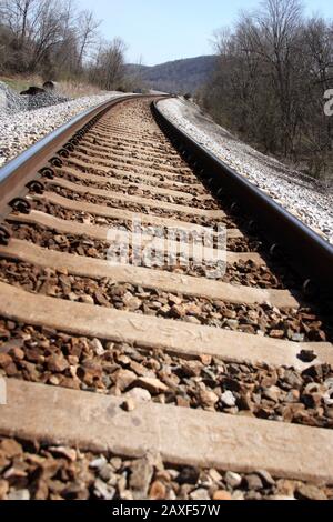 Vertical closeup of railroad tracks Stock Photo - Alamy