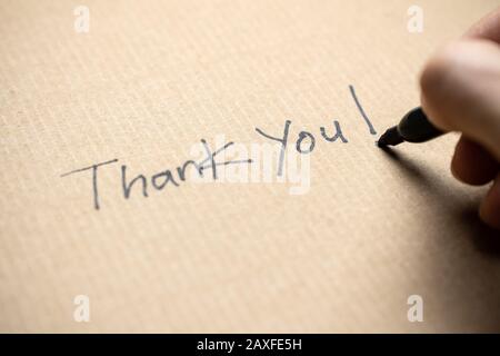Word, writing handwriting Thank You. Business concept for Thanks Stock ...