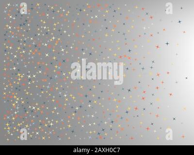 White neutral colored background. Stars confetti. Funny colorific mesh ...