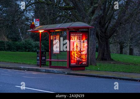 A KFC sign on a bus stop in Palma, Mallorca Stock Photo - Alamy
