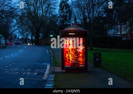 A KFC sign on a bus stop in Palma, Mallorca Stock Photo - Alamy