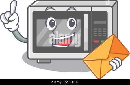 happy face microwave cartoon design with ice cream Stock Vector Image ...