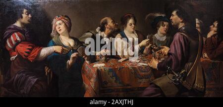 Theodoor Rombouts (1597-1637). Flemish painter. Banquet Scene, 1622 ...