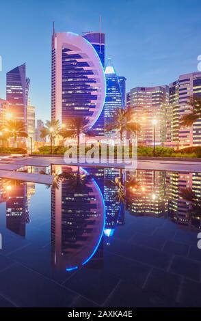 Skyscrapers, West Bay, Diplomatic Area, Doha, Qatar Stock Photo - Alamy