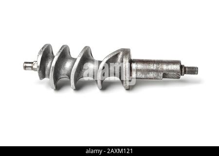 Feed screw for meat grinder isolated on white Stock Photo - Alamy