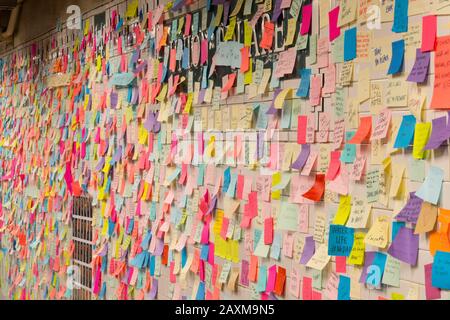 New Yorkers cover the subway station wall in emotional election sticky ...