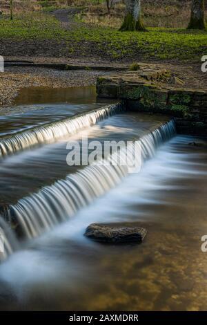 Blackpool Brook weir at Wenchford picnic area in the Forest of Dean ...