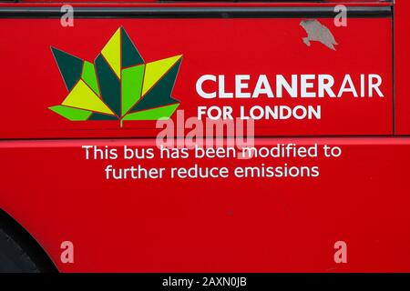 Hybrid London bus for cleaner air and low emissions Stock Photo - Alamy