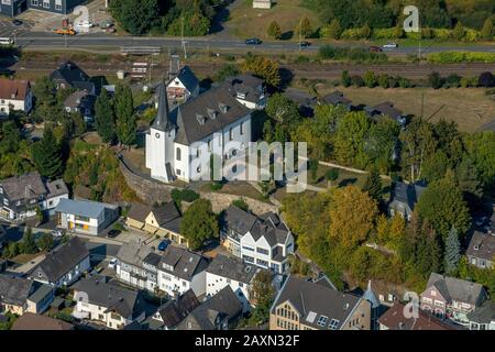 Aerial view, overview Burbach, open-air swimming pool Burbach, Kreis ...