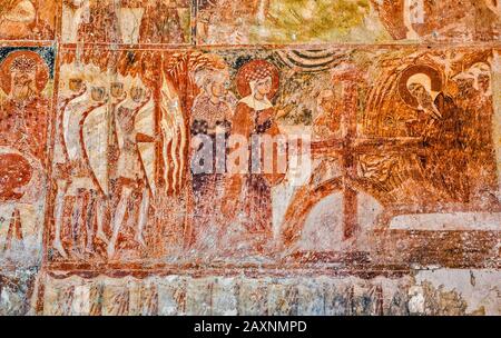 Frescoes, Hungarian Calvinist Reformed Church, former Orthodox, 13th c ...