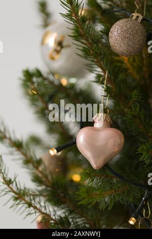 Christmas tree bauble shaped like unicorn on white background Stock ...