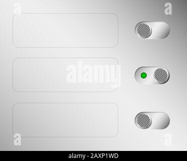 Toggle switch bar, control panel with settings or interface menu. Tiny ...