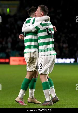 Celtic's Callum McGregor celebrates his goal with his team-mates Stock ...