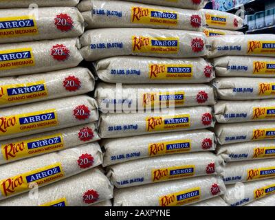 Orlando, FL/USA-2/6/20: The rice display at a Sams Club ready for ...