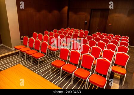 Empty small presentation room ready for conference Stock Photo - Alamy