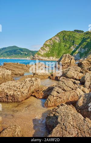 Landscape, coast, sea, Zarautz, Basque Country, Spain Stock Photo - Alamy
