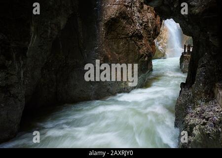 Partnach gorge, hiking trail, summer Stock Photo - Alamy