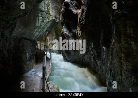 Partnach gorge, hiking trail, summer Stock Photo - Alamy