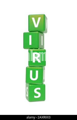 3d rendering, crossword with letters of Virus text words health corona ...