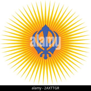 Gold Sikhism religion symbol vector illustration on a white background ...