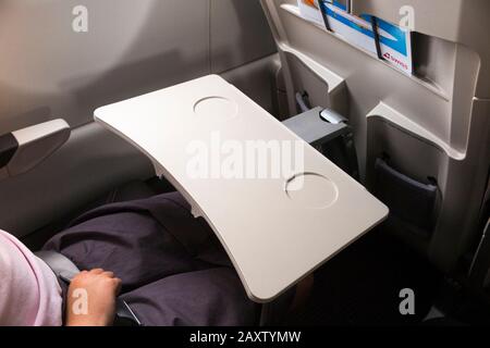 Tray Table on an Airplane Stock Photo - Alamy