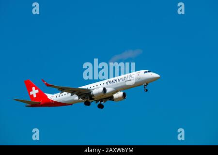 Big plane during flight in sky Stock Photo - Alamy