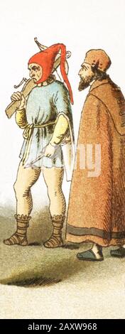 The figures represent Spanish men from A.D. 1500-1600. They are from ...