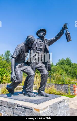 Mining Disaster Miners Memorial Statue at Senghenydd in the Aber Valley ...