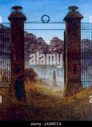 Caspar David Friedrich - The Cemetery Stock Photo - Alamy