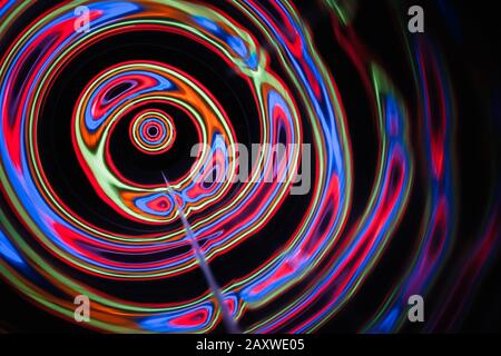 Sound waves in the dark in full color Stock Photo - Alamy