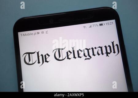 the telegraph logo is displayed on smartphone. The Telegraph is a ...
