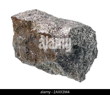 raw pyrrhotite (magnetic pyrite) rock cutout on white background Stock ...