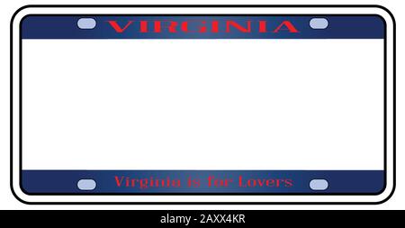 Virginia license plate in the colors of the state flag with the flag ...