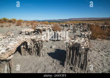 Sand Tufa, Navy Beach, Mono Lake, Eastern Sierra, CA, USA Stock Photo ...